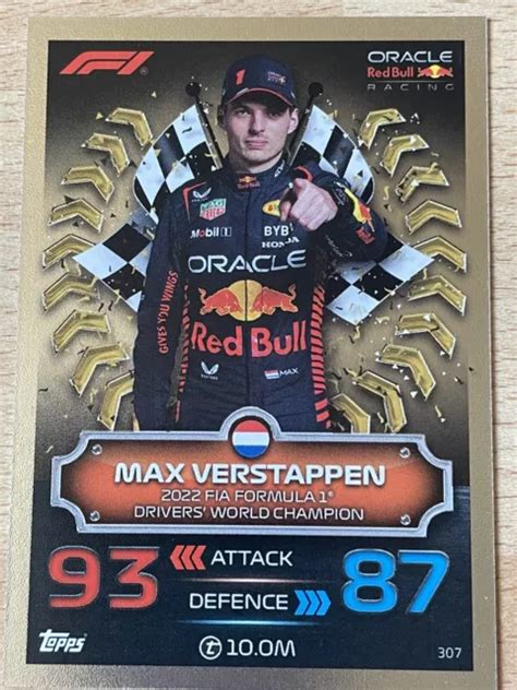 TOPPS F TURBO Attax Max Verstappen Red Bull Drivers Champion Du Monde EUR