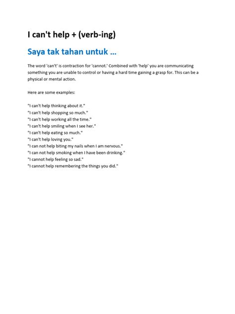 I Cant Help Verb Ing Pdf