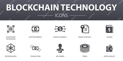 Premium Vector Blockchain Technology Simple Concept Icons Set Contains Such Icons As