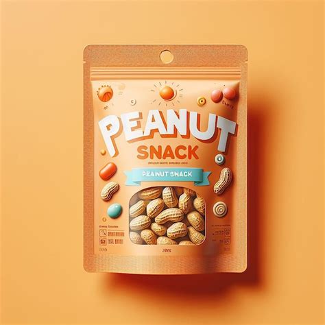 Peanut Snack Pouch Packaging Design Premium Ai Generated Image