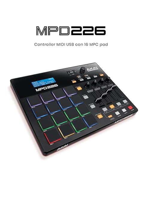 AKAI Professional MPD Controller MIDI USB Con Pad MPC MIDI In Out Controlli