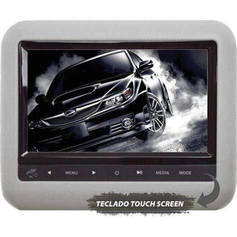 Monitor Acoplável Tiger Auto Tela Led 7 Polegadas Cinza Touch Screen Leitor Dvd Usb Joystick S