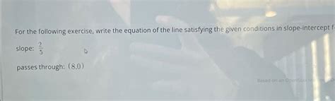 Solved For The Following Exercise Write The Equation Of The Chegg
