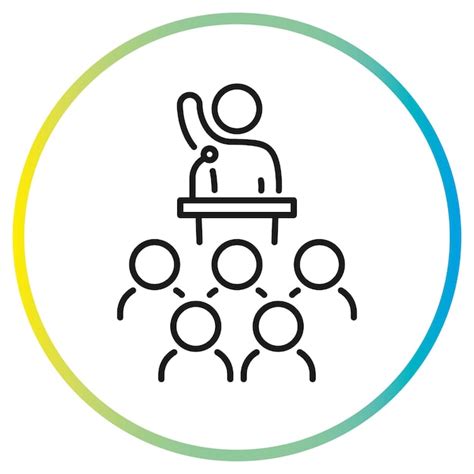 Icono de discurso de campaña Vector Premium