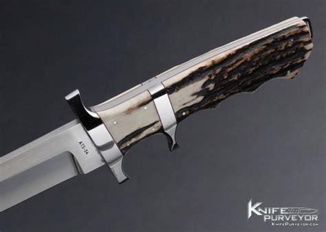 Ray Cover Sr Custom Knife Stag With Red Spacers Sub Hilt Bowie Knife