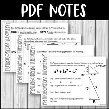 Pythagorean Theorem Editable Digital Notes By Smart Pug Teaching