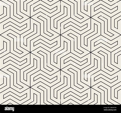 Vector Seamless Geometric Pattern Simple Abstract Thin Lines Lattice