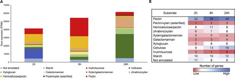 expression of cazy encoding genes in the reference strain cbs 138852