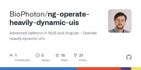 Github Biophotonng Operate Heavily Dynamic Uis Advanced Patterns In Rxjs And Angular