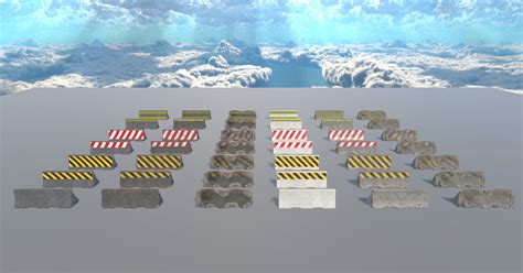 Concrete Barrier Mix Pack Pin Type 3d Props Unity Asset Store