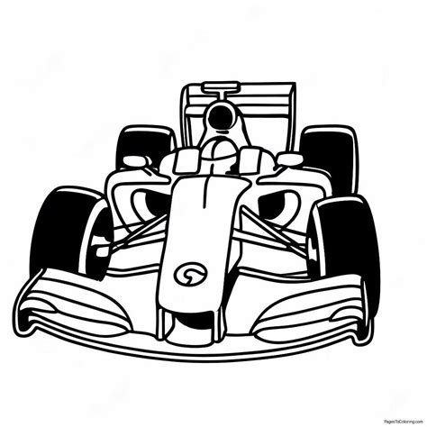 F Racing Car Coloring Page