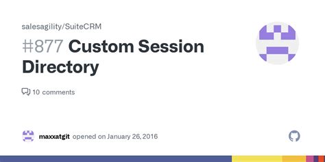 custom session directory · issue 877 · salesagility suitecrm · github