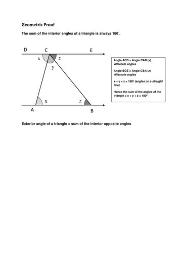 Maths Shape Ks3 Ks4 Angle Sum Of Polygons Investigation Illustrations And Questions By
