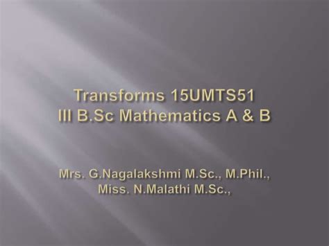 Transforms Ppt
