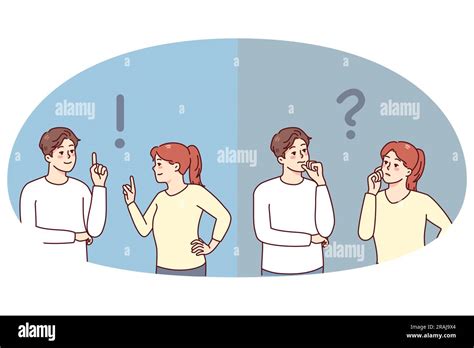 Couple Feeling Confused Thinking Of Problem Solution Pensive Man And