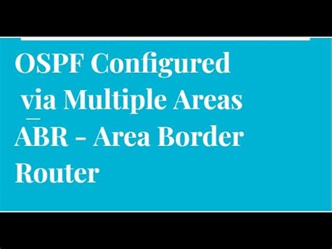 Configure And Verify Multiple Area OSPF YouTube