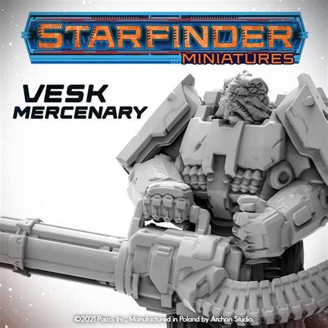 Starfinder Masterclass Miniatures Vesk Mercenary