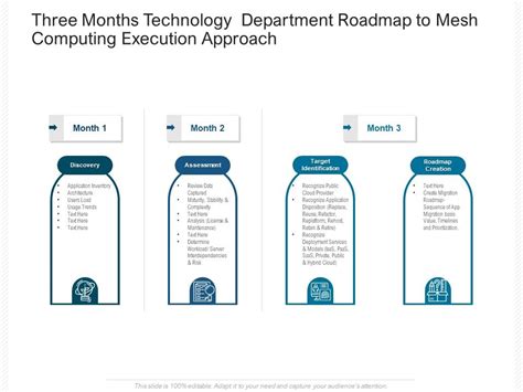 Three Months Technology Department Roadmap To Mesh Computing Execution