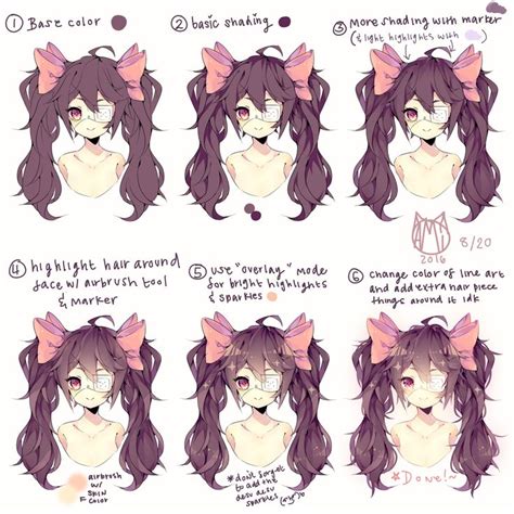 Drawings Anime Drawings Tutorials Anime Hair Color