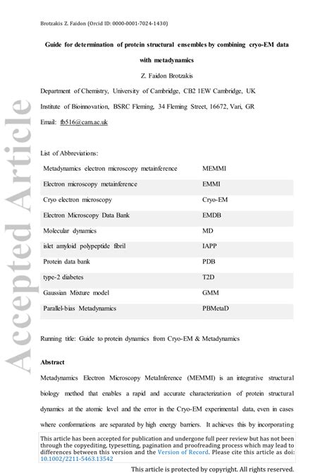 Pdf Guide For Determination Of Protein Structural Ensembles By Combining Cryo Em Data With
