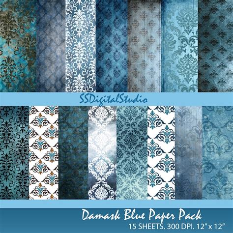 Damask Digital Paper Etsy