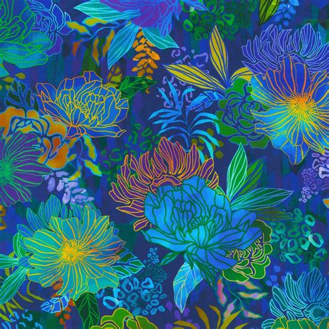 Robert Kaufman Fabrics SRKD 21970 69 MIDNIGHT From Midnight In The Jungle