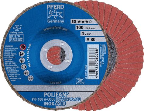 POLIFAN Flap Disc Premium Aluminium Oxide Top Size - PFF 100 A 80 SG ...