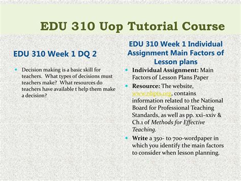 Ppt Edu 310 Uop Tutorial Courses Uoptutorial Powerpoint Presentation