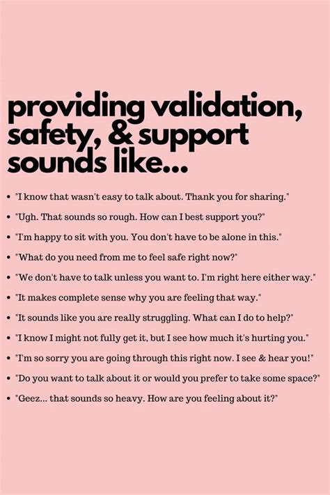 Providing Validation Safety And Support Sounds Like Relationship