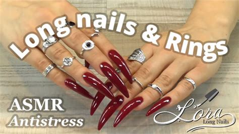Asmr Long Red Nails Playing With Rings No Talking Tapping Scratching