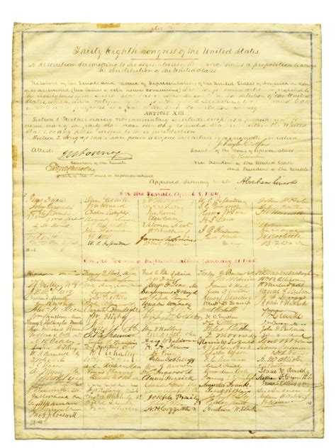 Original 13th Amendment Signed By Abraham Lincoln Thirteenth