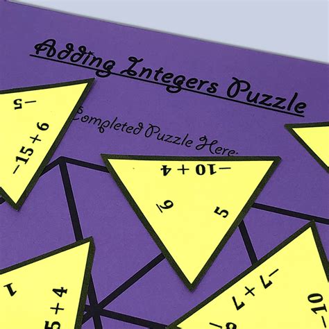 Adding Integers Puzzle 7 Ns A 1 Worksheets Library