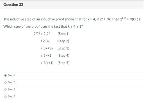 Solved Question 23 2 The Inductive Step Of An Inductive