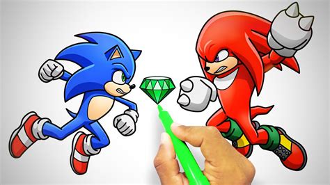 How To Draw Sonic And Knuckles Fighting Easy Drawings Dibujos Porn