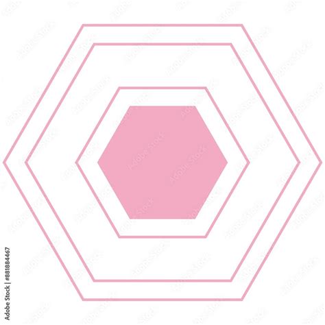 Memphis Hexagon Geometric Shapes Set With Rounded Corners Triangle