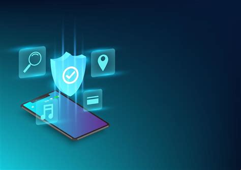 Smartphone Isometric Protection Network Security And Safe Your Data