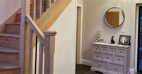 Staircase Renovation Featuring Solid Oak Stop Chamfered Newels And