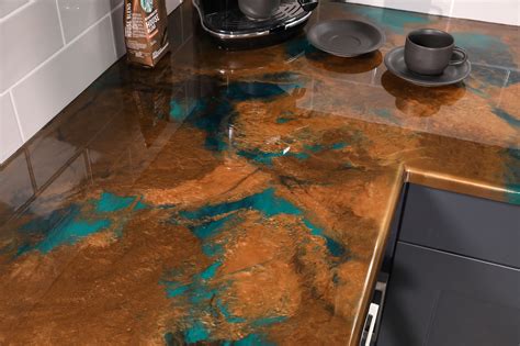 Jaded Copper Metallic Epoxy Resin Countertop Kit Glasscast