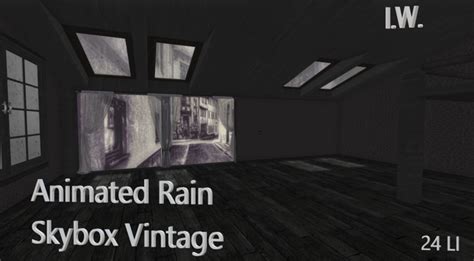 Second Life Marketplace Animated Rain Skybox Vintage Iw