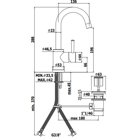 Paffoni mitigeur de lavabo avec bec orientable série Birillo BI CR Chromé Laiton