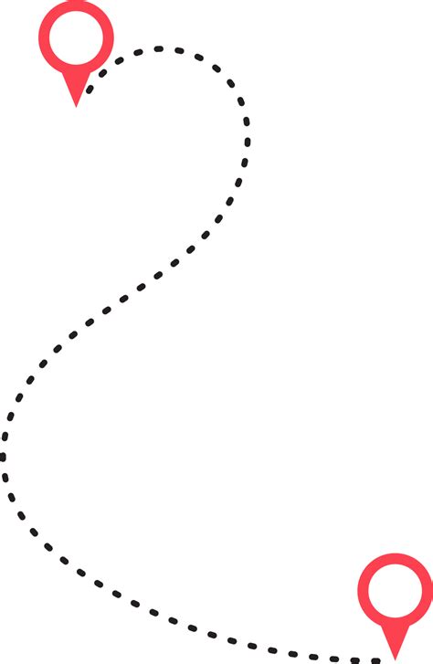 Route Icon Between Two Points With Dotted Path And Location Pin
