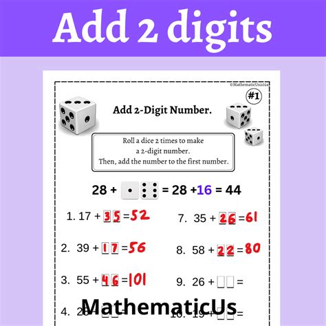 Addition 2 Digit Numbers With Regrouping Dice Games Made By Teachers