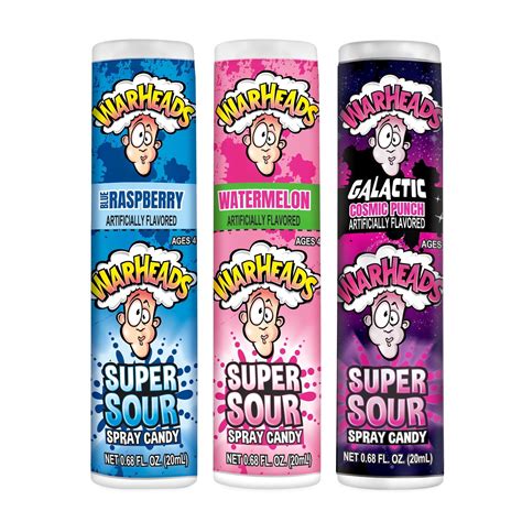 Warheads Super Sour Spray Candy 068 Ounce Cosmic Punch Blue