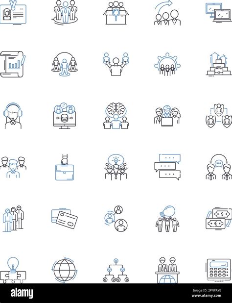 Peer To Peer Line Icons Collection Decentralized Sharing Nerk Collaboration Trustless