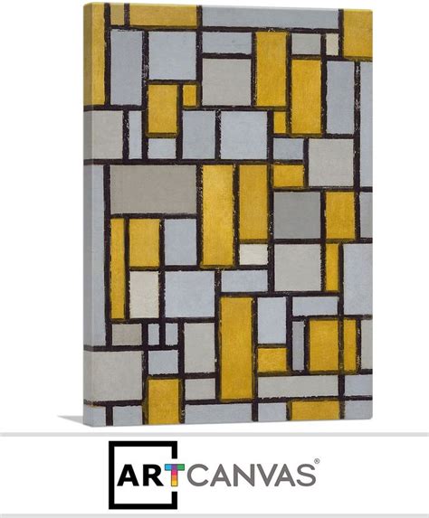 Composition With Grid 1 1918 Canvas Art Print For Sale