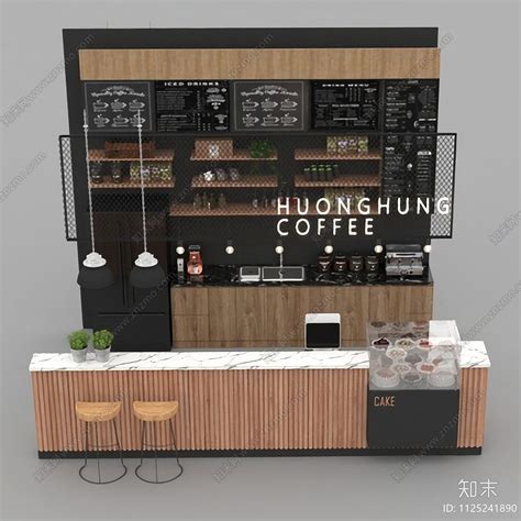 美式复古实木大理石吧台酒柜3d模型下载【id1125241890】知末3d模型网