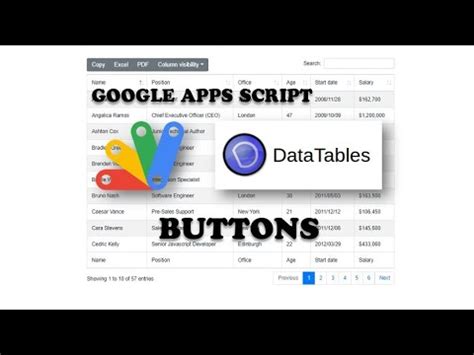 WebApp Get And Displaying Data From Google Sheets Datatables Buttons Part YouTube