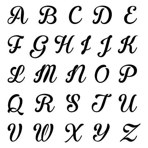 Stencil Letters Cursive At Clara Hudson Blog
