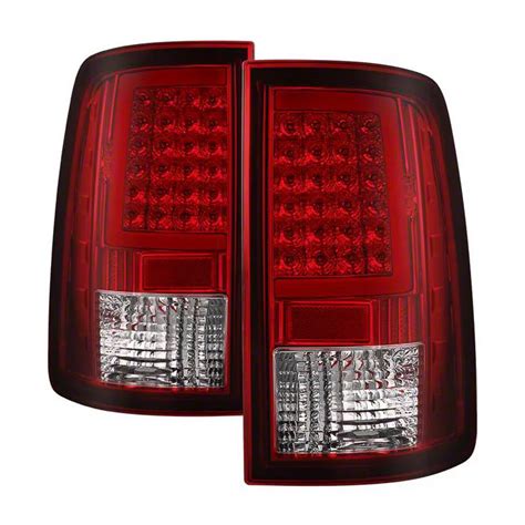 Ram 1500 Led Tail Lights Chrome Housing Red Clear Lens 13 18 Ram