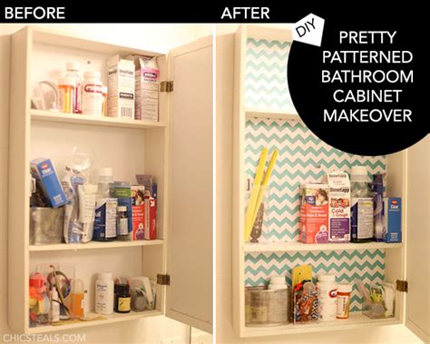DIY Home Pretty Patterned Bathroom Cabinet Makeover Chic Creative Life